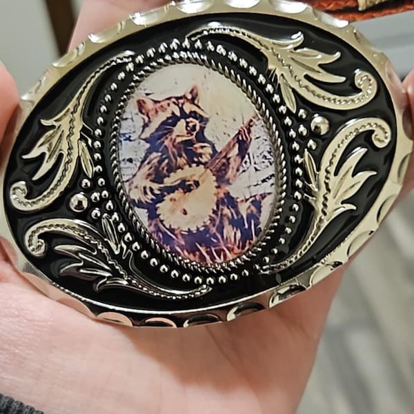 Large Engraved Silver Belt Buckle Navajo Design Engraved Border Western ...