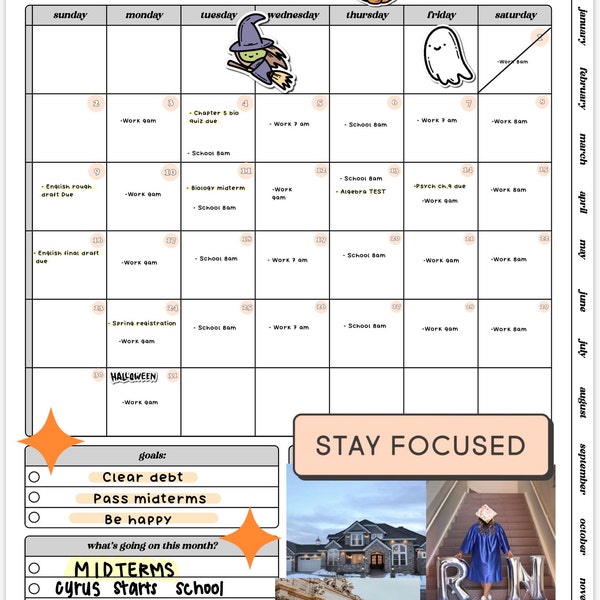 Papernroses UNDATED Ultimate Student Digital Planner - Monthly, Weekly ...