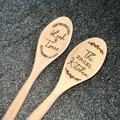 Personalized Wood Spoon With Last Name Custom Wooden Mixing Spoon Last ...