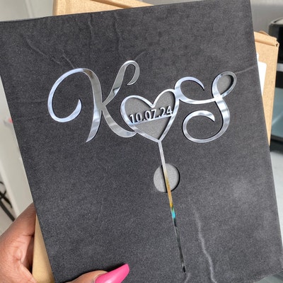 Personalized Wedding Cake Topper, Custom Couples Script Cake Topper for ...