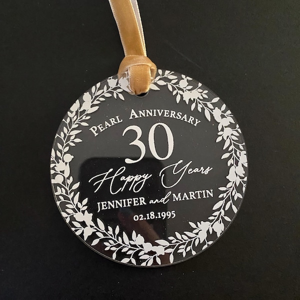 Pearl Anniversary Ornament 30th Wedding Anniversary Gift Christmas Gift ...