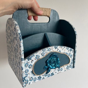 Vintage Tea Box, Tissue Box and Tray Tea Box With 9 Compartments Wooden ...