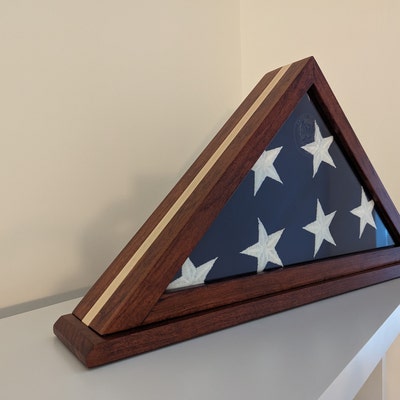 Retirement Flag Display Case W/ Etched Military Seal - Etsy