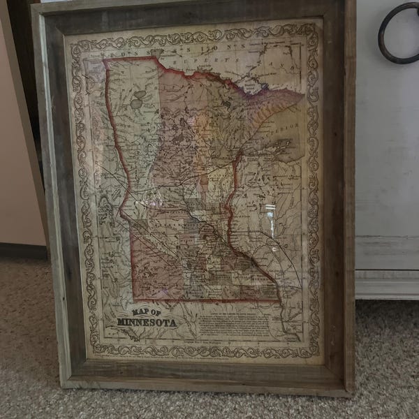 Map of Minnesota 1860 Map of MN Vintage Maps Restoration Style Map ...
