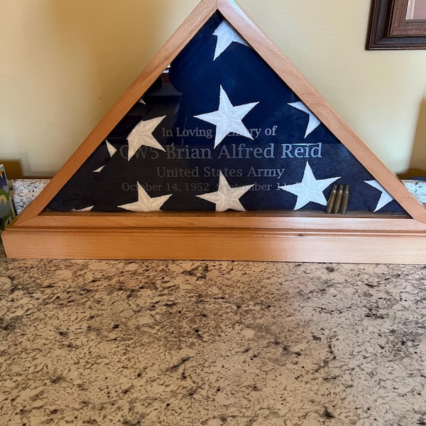 Flag Display Case Personalized in Usa-wooden Flag Case for Veterans ...