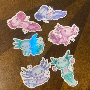 Cute Kawaii Axolotl, Printable Stickers, Sublimation Prints, PNG Bundle ...