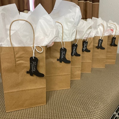 Sets of Cowgirl Boot Tag Cowboy Boot Gift Tags Personalized - Etsy