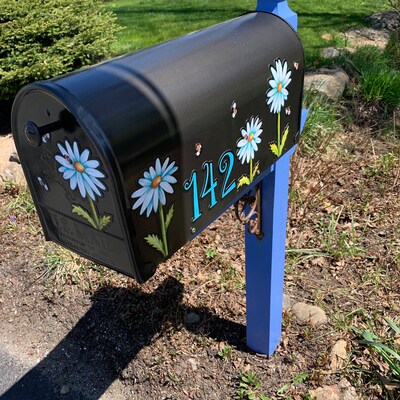 Mailbox Magnet Partial Cover Spring Daisytrio Address Numbers for BLACK ...