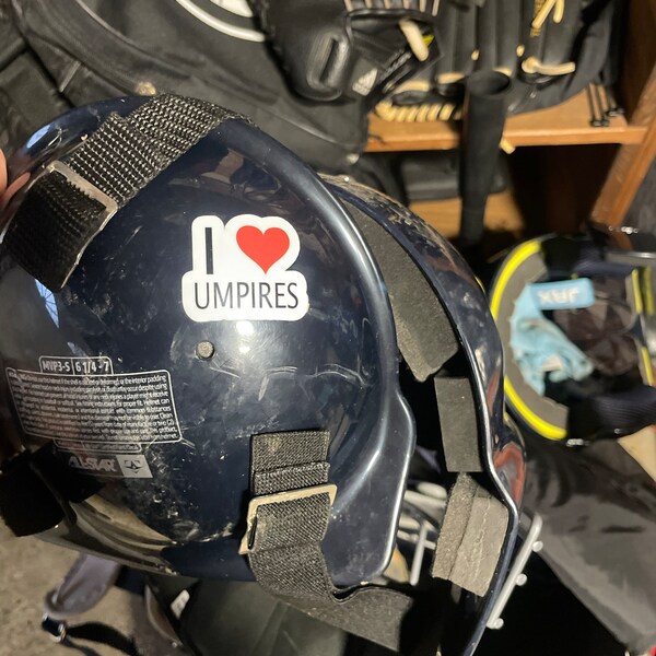I Love Umpires Sticker, Catcher's Mask, Helmet Sticker, Umpire Sticker ...
