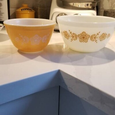 Vintage Pyrex Promotional Cinderella Green Dot & Square Large 4 Quart ...