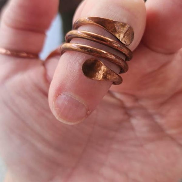 Pure 100% Copper Wrap Ring, Arthritis Thumb Ring, Solid Copper Ring ...