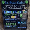 Editable Blue First Day of School Chalkboard Sign, Reusable First Day ...