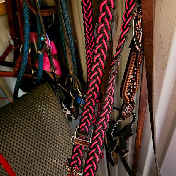 Create Your Own Custom 9 Strand Braided Paracord Barrel Reins Horse ...