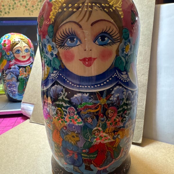 Nesting Dolls, Matryoshka "angel With Arch" (7" Tall,5 Pieces Inside ...