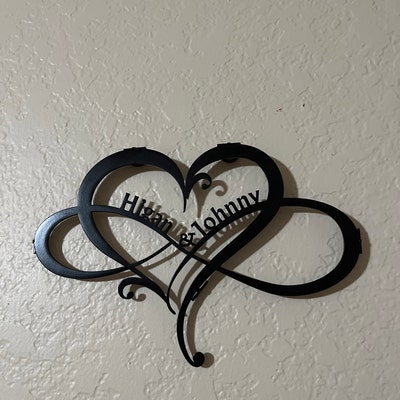 Customizable Love Heart Metal Signs Personalized Couple Named Deco ...