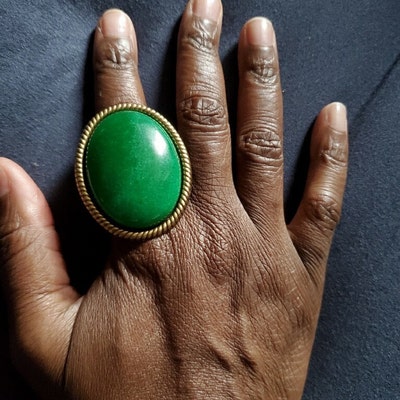 Thick Silver Ring for Women Colorful Chunky Rings Oversized Big Red ...