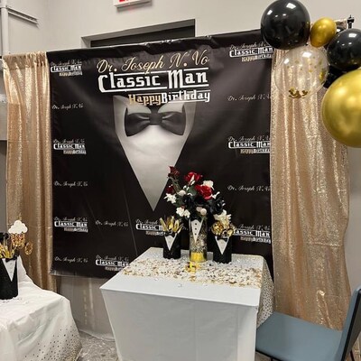 Classic Man Birthday Backdrop, Classic Man Step and Repeat Backdrop ...