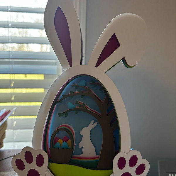 Layered Easter Bunny Egg SVG, Layered Easter Design, Easter Papercraft, 3D Easter Egg, Cricut ...