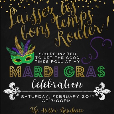 Let the Good Times Roll Mardi Gras Invitation Template - Etsy