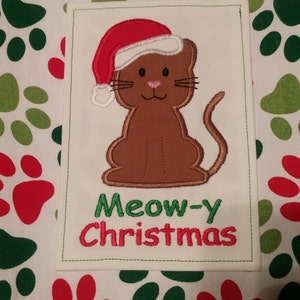 Santa Cat Applique Machine Embroidery Digital Design Meow Christmas ...