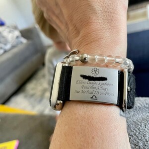 Alert ID Tag for Watch Band Engraved Apple Watch Safety - Etsy