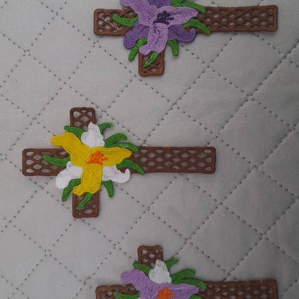 FSL Cross - 2 Sizes 4x4 or 5x7 Hoop - Cross With Lily - FSL Cross ...