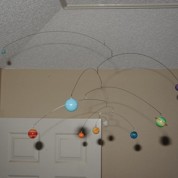 9 Planets Mobile W/spinners Hanging Art Sculpture Kids Home Decor ...