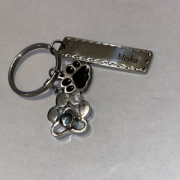 Personalized Pet Projection Photo Keychain, Pet Loss Gift, Custom Name ...