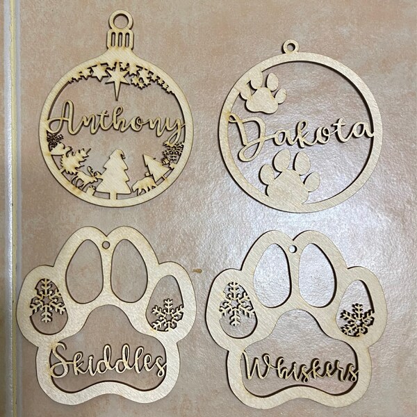 Wooden Custom Personalized Christmas Bauble Shape for Crafts and ...