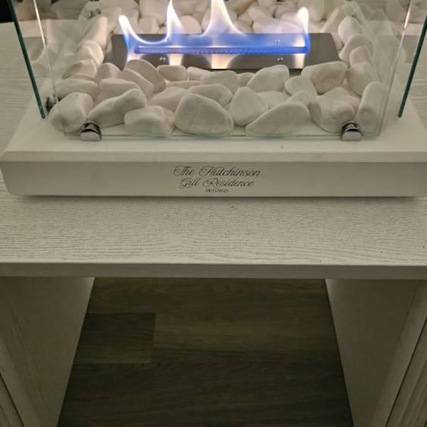 Customized White Wooden Fireplace - Square Indoor Firepit - Smokeless ...
