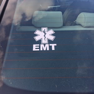 EMT Vinyl Decal, EMT Sticker, Emergency Medical Technician Decal, First ...