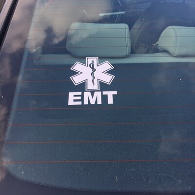 EMT Vinyl Decal, EMT Sticker, Emergency Medical Technician Decal, First ...