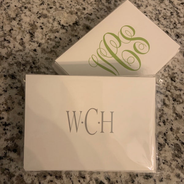Masculine Monogrammed Folded Thank You Note Cards | Stationery for Guys ...