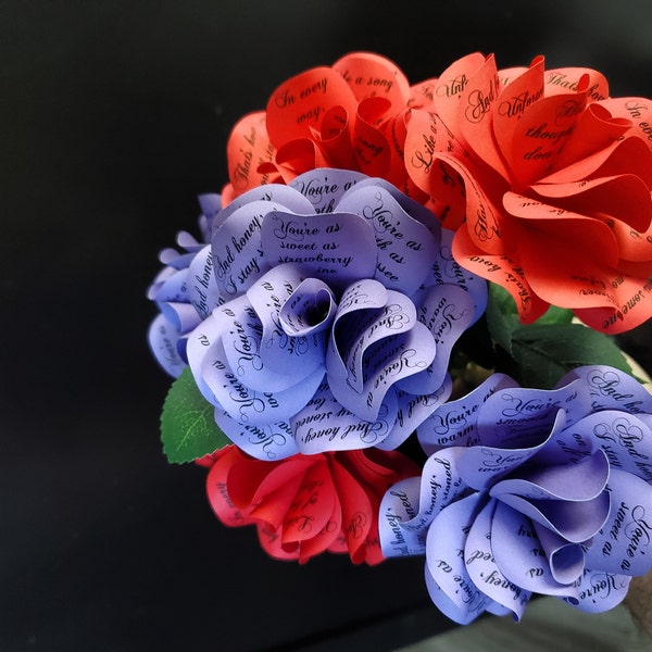 Paper Anniversary First Anniversary Gift Paper Roses Printed With First ...