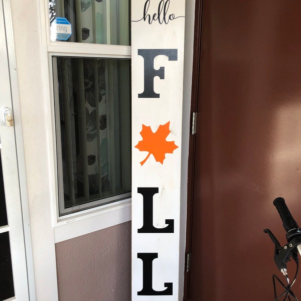 Hello Fall Leaf Porch Sign; Digital Download | Print File, Cricut ...