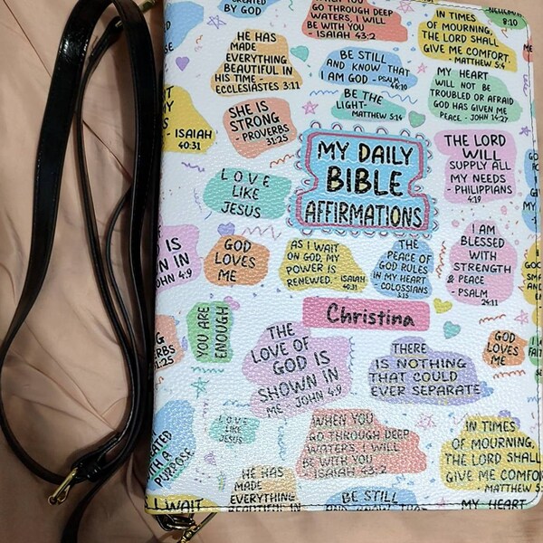 Inspirational Scripture Leather Handbag - Personalized Christian Tote ...