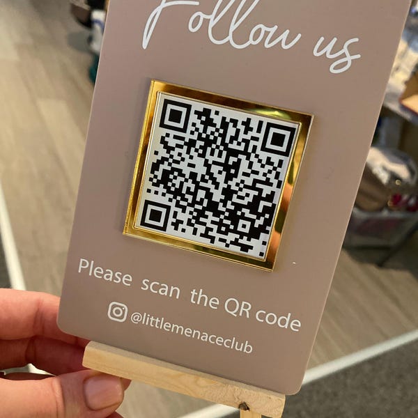 Mini QR Code Social Media Display Sign Facebook, Instagram, Business ...