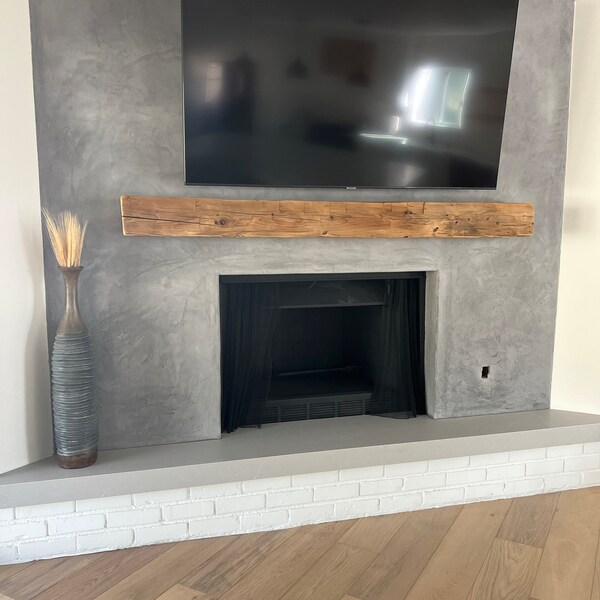 Distressed Fireplace Mantle, Reclaimed Beam Mantel, Rustic Floating ...