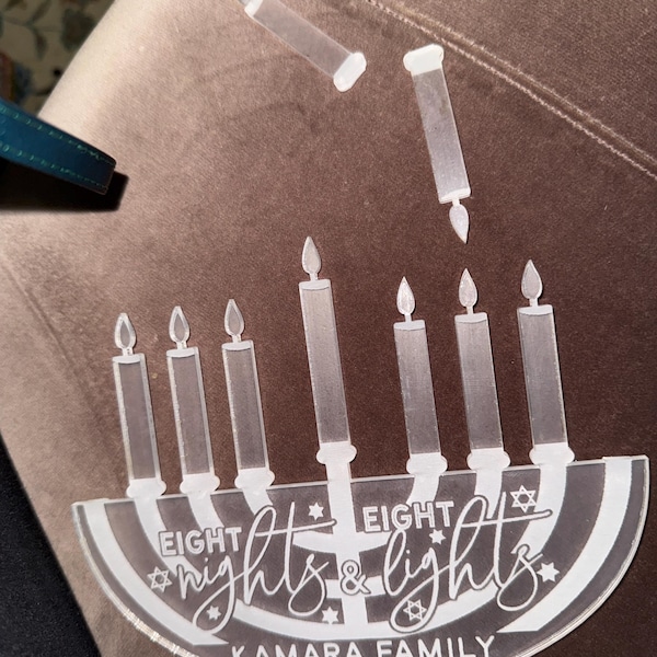 Hanukkah Menorah Personalized LED Sign, Personalized Night Light ...