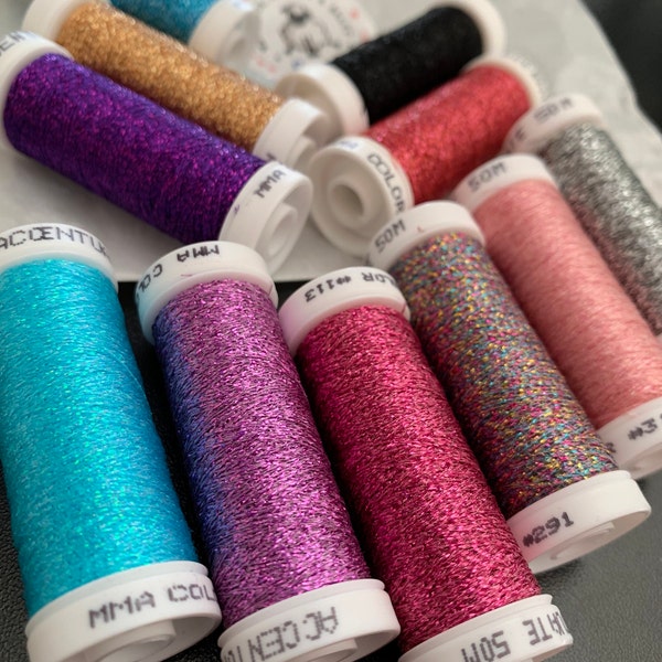 Metallic Embroidery Thread: Accentuate Filament, 50 Colors - Etsy