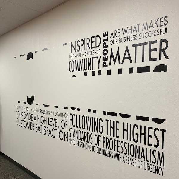 Vision & Values - 3D Letters - Office Wall Art - Wall Decal - Wall ...