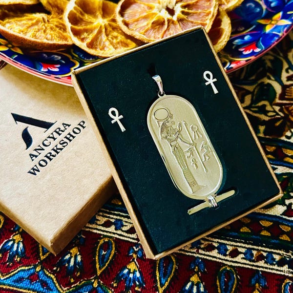 Egyptian Thoth Cartouche Necklace,egyptian Hieroglyphs Customizable ...