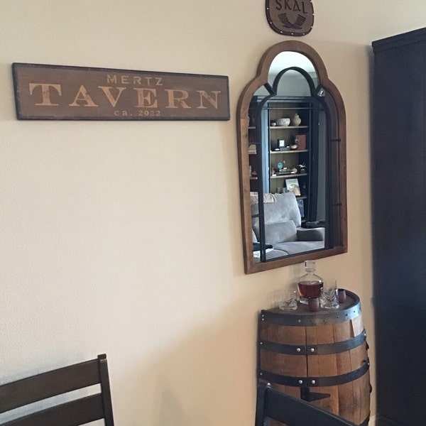 Personalized Rustic Tavern Wood Sign Antique Style - Handmade Wooden ...