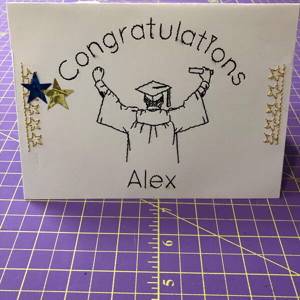 Graduation Embroidery Design - Congratulations Man Digital File for ...