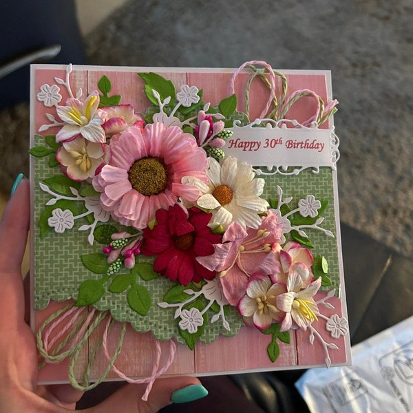 Large Boxed 8x6" Luxury Birthday 3D Card - 30th, 40th, 50th, 60th, 70th ...