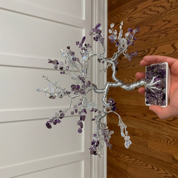 Amethyst and Opal Crystal Willow Tree: Chakra Healing Feng Shui Decor ...
