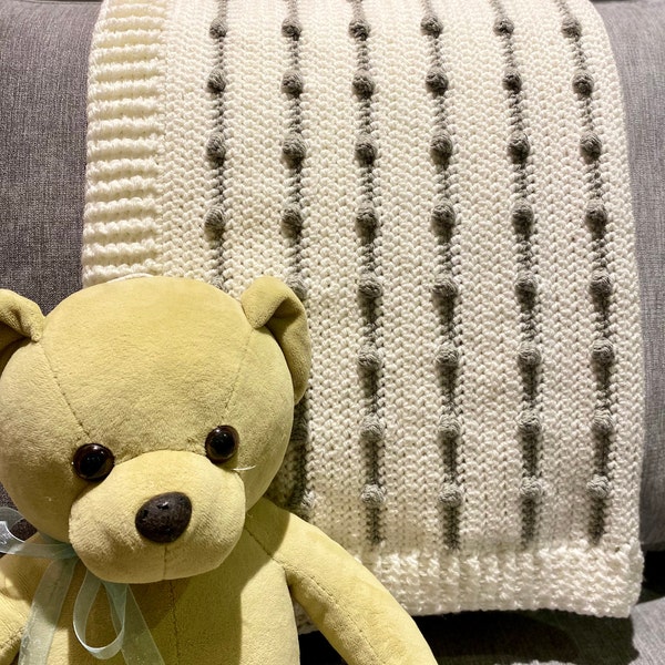 Crochet Bobble Lines Baby Blanket Pattern - Etsy