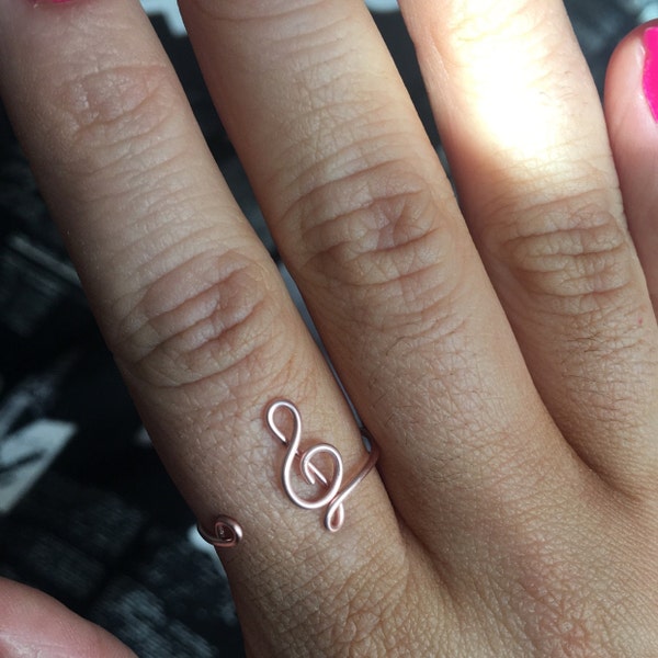 Treble Clef Ring Music Symbol Ring -14K Gold /rose Gold-filled ...