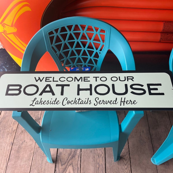 Boat House Sign, Personalized Welcome Family Name Sign, Custom Metal ...
