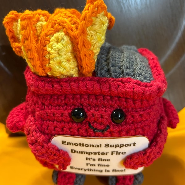 PATTERN ONLY- Crochet Dumpster Fire, Amigurumi Dumpster Fire, Cute ...